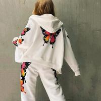 China Casual Print Long Sleeve Cardigan Hoodie Sweatpants Women 2 Piece Sweatsuit Tracksuit Set for sale
