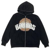 China Custom Wholesale 100% Cotton Premium 3D Full Zip up Puff Print Hoodie for sale