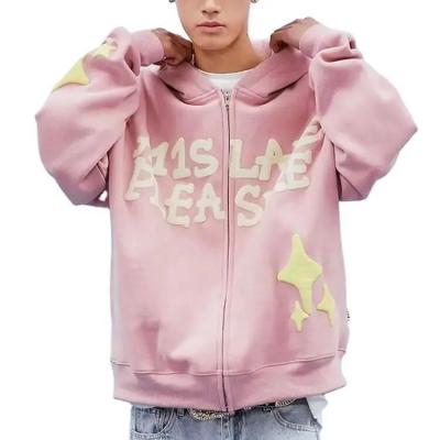 China Custom Logo Terry Cotton Puff Printing Vintage Hoodies Washed Oversized 3D for sale