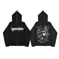 China OEM Custom Oversized High Quality 100% Cotton Full Face Zip up Hoodie Heavyweight Screen Printing Logo Custom Full Zip Hoodie for sale