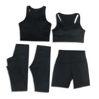 China Custom Logo 5 Pieces Yoga Set Tie Dye Sports Bra and Legging Set Workout Yoga Fitness Wear Sets for Women for sale