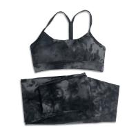 China Custom Logo 5 Pieces Yoga Set Tie Dye Sports Bra and Legging Set Workout Yoga Fitness Wear Sets for Women for sale