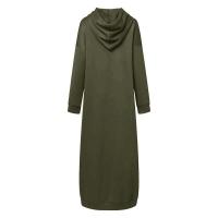 China Solid Color of Long Style Set Islamic Clothing Autumn Winter Hooded Coat for Abaya Women Muslim Dress and Lady Hoodies Coat for sale