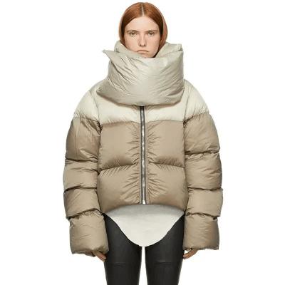China Winter New Thick Down Cotton Puffer Coat for Ladies Vintage Warm Women Clothing Scarf Design Bubble Jacket for sale