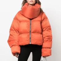 China Winter New Thick Down Cotton Puffer Coat for Ladies Vintage Warm Women Clothing Scarf Design Bubble Jacket for sale