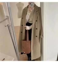 China Fall and Winter Woman&prime;s Coats Ladies Jackets Woolen Solid Turn Down Collar Long Coats for Woman for sale