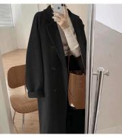 China Fall and Winter Woman&prime;s Coats Ladies Jackets Woolen Solid Turn Down Collar Long Coats for Woman for sale