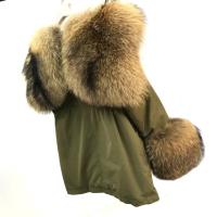 China High Quality Thick Warm Raccoon Fur Parka Jackets Fashion Winter Down Padded Real Fur Lining Puffer Coat for Womens for sale