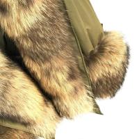 China High Quality Thick Warm Raccoon Fur Parka Jackets Fashion Winter Down Padded Real Fur Lining Puffer Coat for Womens for sale