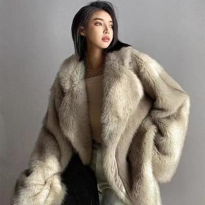 China 2023 Luxury Winter Fur Coat Fashion Racoon Fox Fur Coat for Women for sale