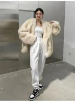 China 2023 Luxury Winter Fur Coat Fashion Racoon Fox Fur Coat for Women for sale