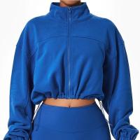 China High Quality Custom Zip up Hoodies Streetwear Causal Crop Jackets Women Oversized Drawstring Cropped Hoodies for sale