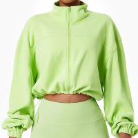China High Quality Custom Zip up Hoodies Streetwear Causal Crop Jackets Women Oversized Drawstring Cropped Hoodies for sale