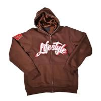China OEM Custom Made Men Oversized Pullover Full Zip up 3D Logo Puff Print Hoodie for sale