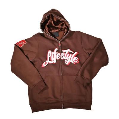 China OEM Custom Made Men Oversized Pullover Full Zip up 3D Logo Puff Print Hoodie for sale