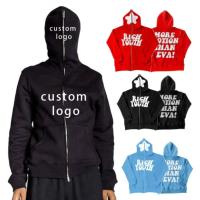 China Quality 100% Cotton Y2K Custom Zipup Puff Print 3D Foam Fleece Blank Men&prime;s Fullzip Oversized Zipped Zipper Full Zip up Hoodie for sale