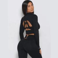 China Wholesale 3 Piece Sportswear Long Sleeve Crop Top Pant Yoga Workout Set Women Clothing Active Wear Gym Fitness Sets for sale