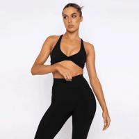 China High Quality Yoga Wear Sports Bra Custom Logo Fitness Sexy Cross Back Yoga Bra for sale