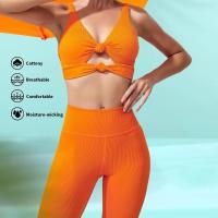 China Wholesale Custom Logo Gym Legging High Impact Sports Bra 3PCS Long Sleeve Yoga Wear Gym Fitness Sets for sale