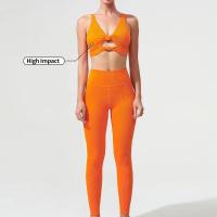 China Wholesale Custom Logo Gym Legging High Impact Sports Bra 3PCS Long Sleeve Yoga Wear Gym Fitness Sets for sale
