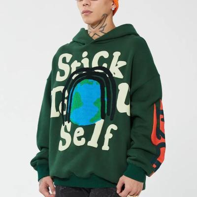 China Factory Supplying Cotton Polyester Puff Print Hoodie 50 400GSM 3D Foam Print Men&prime;s Hoodies for sale