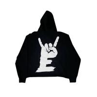 China Wholesale Custom Full 3D Puff Print Casual Raw Hem Hooded Pullover Embroidery Logo Cut Edge Hoodie for sale