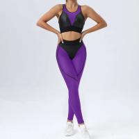 China New Women Fitness Sportswear Workout Clothing Peach Hip High Waist Two Pieces Gym Leggings Yoga Set 2023 for sale