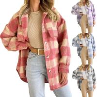 China Winter Plaid Jacket Women Overshirt Long Checkered Jacket Woman Female Long Sleeve Winter Shirt Jackets Coats for Women for sale