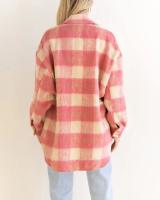 China Winter Plaid Jacket Women Overshirt Long Checkered Jacket Woman Female Long Sleeve Winter Shirt Jackets Coats for Women for sale