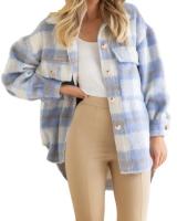 China Winter Plaid Jacket Women Overshirt Long Checkered Jacket Woman Female Long Sleeve Winter Shirt Jackets Coats for Women for sale