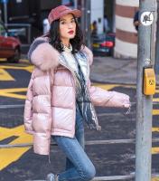 China Fox Fur Collar Down Jackets Bubble Coats Women Short Coats for Ladies Puffer Jacket Winter Coats Women for sale