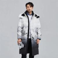 China Custom Print Men&prime;s Down Jacket Goose for Mens 2023 Winter Puffer Jacket Long Down Coats Hooded Clothes for sale