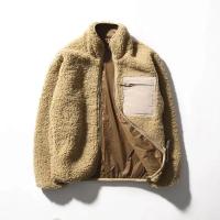China Custom Logo Solid Color Stand Collar Zipper Loose Hood Oversized Long Sleeve Sherpa Winter Coat Polar Fleece Jacket for Men for sale