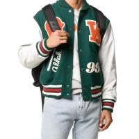 China 2023 Winter OEM Custom Logo Vintage Boy Leather Coat Sport Baseball Jacket Bomber Jacket Lettermen Jacket for Men for sale