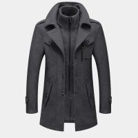 China Autumn and Winter New Men&prime;s Double Collar Woolen Warm Plus Size Long Coat Windproof Jacket for Men for sale