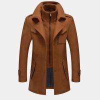 China Autumn and Winter New Men&prime;s Double Collar Woolen Warm Plus Size Long Coat Windproof Jacket for Men for sale