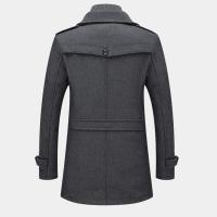 China Autumn and Winter New Men&prime;s Double Collar Woolen Warm Plus Size Long Coat Windproof Jacket for Men for sale