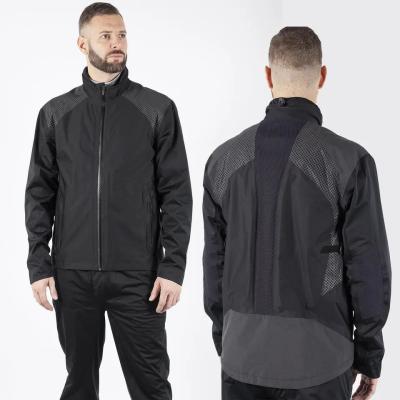 China Custom Utility Golf Waterproof Jacket Outwear Coat Waterproof Rain Suits OEM Pockets Black Nylon Softshell Jacket for Men for sale