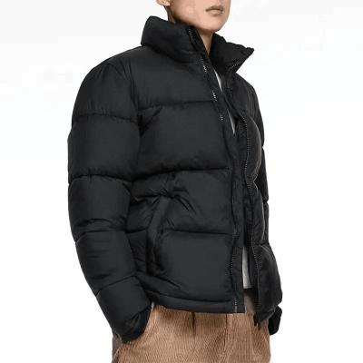 China Factory Warm Puffer Jacket Embroidery Oversized Coat Man Stand Collar Winter Blank Down Jacket Bubble Jacket for Men for sale
