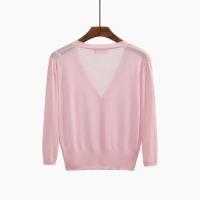 China Women&prime;s Summer Knitwear Thin Cardigan Ice Silk Seven-Point Sleeve with Candy-Colored Sunblock Coat for Women for sale