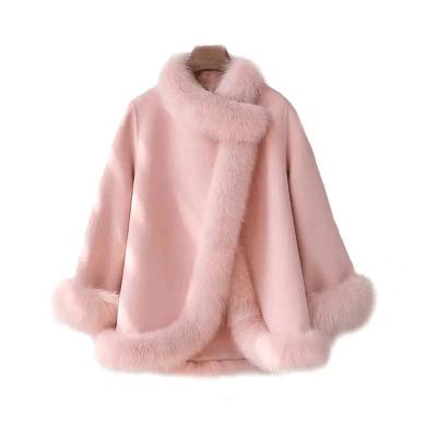 China New Design Autumn Winter Warm Women Shearling MID-Length Fox Fur Coats for Ladies for sale