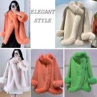 China New Design Autumn Winter Warm Women Shearling MID-Length Fox Fur Coats for Ladies for sale