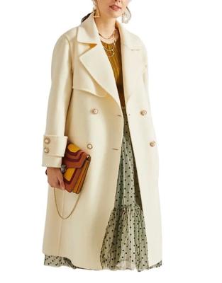 China Wool Blend Peacoat Double-Breasted High Quality Trench Coat Women Long Coats for Ladies for sale