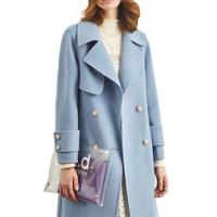 China Wool Blend Peacoat Double-Breasted High Quality Trench Coat Women Long Coats for Ladies for sale