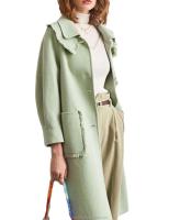 China Wool Blend Peacoat Double-Breasted High Quality Trench Coat Women Long Coats for Ladies for sale