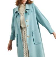 China Wool Blend Peacoat Double-Breasted High Quality Trench Coat Women Long Coats for Ladies for sale