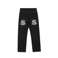 China 2023 Hot Selling Jeans High Streetwear Flared Jeans Men Fashion Hip-Hop Loose Straight Pants for sale