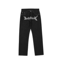 China 2023 Hot Selling Jeans High Streetwear Flared Jeans Men Fashion Hip-Hop Loose Straight Pants for sale