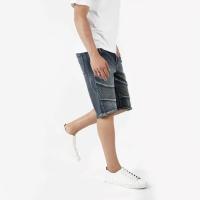 China Custom Summer New Design Men Flared Jeans Patchwork Loose Hip Hop Denim Pants Washed Jeans for sale