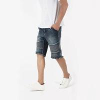 China Custom Summer New Design Men Flared Jeans Patchwork Loose Hip Hop Denim Pants Washed Jeans for sale